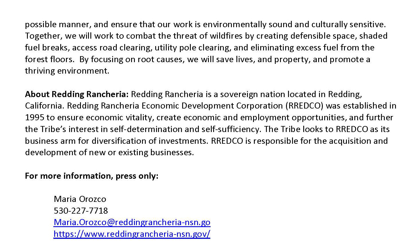 Public Relations – Redding Rancheria